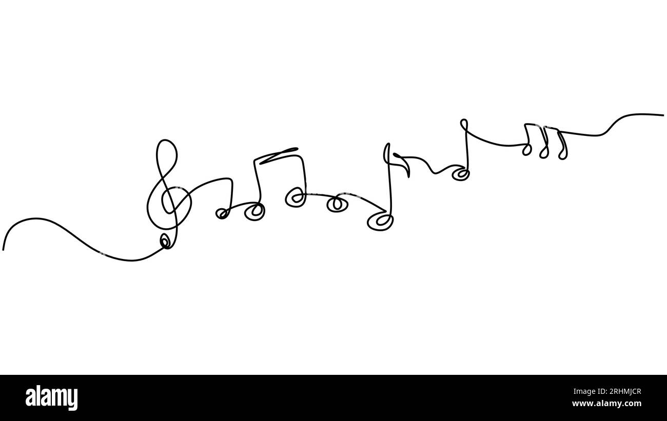 Music notes continuous line drawing Stock Vector Image & Art - Alamy