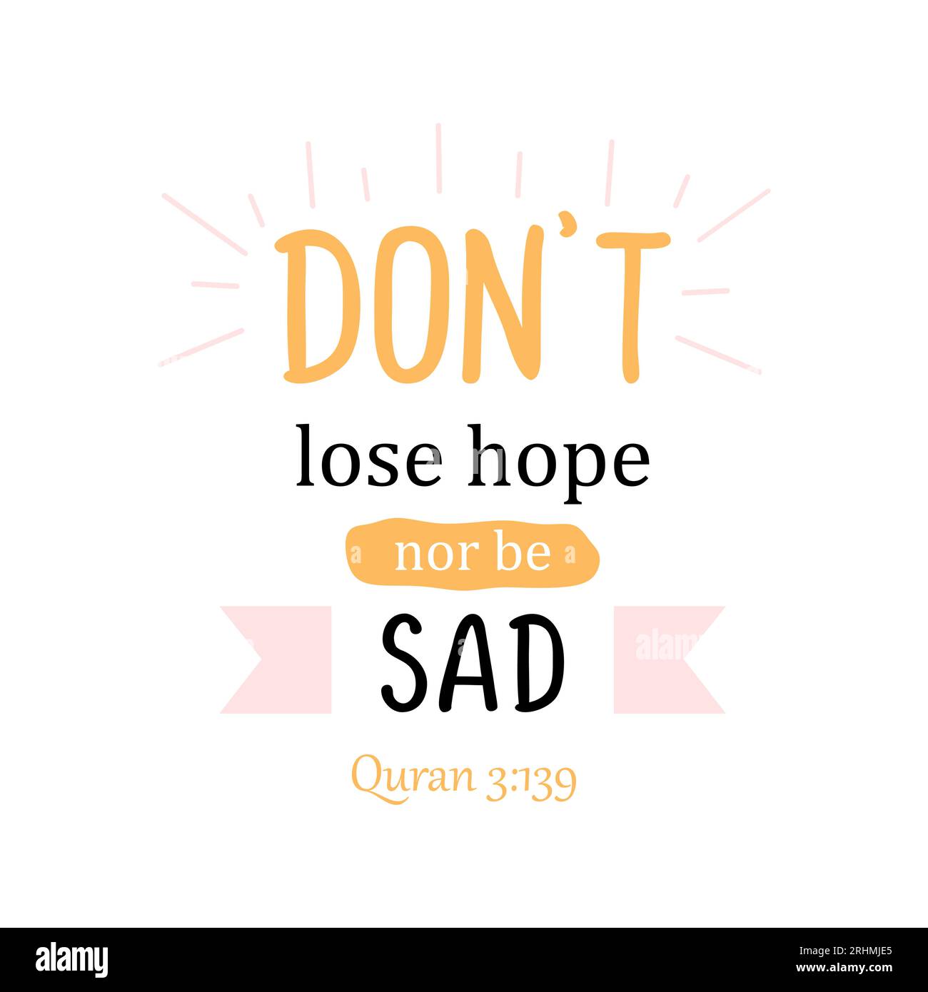 Don't lose hope nor be sad Muslim Quote and Saying background banner ...