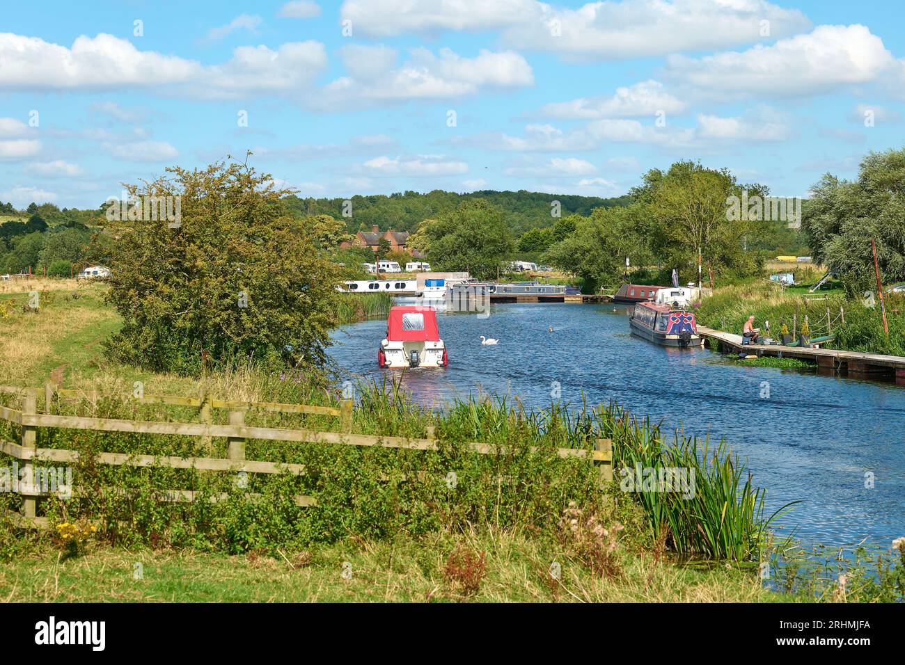 Small motor cruiser on river hi-res stock photography and images - Alamy