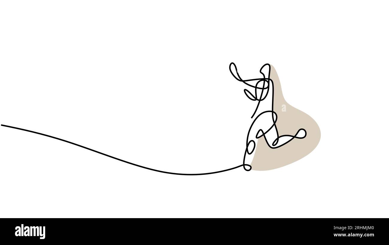 Runner Abstract character, Continuous one line drawing. Picasso style ...