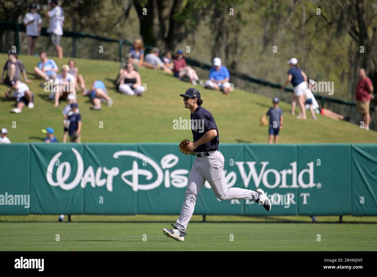 New York Yankees outfielder Spencer Jones jogs off of the field during ...