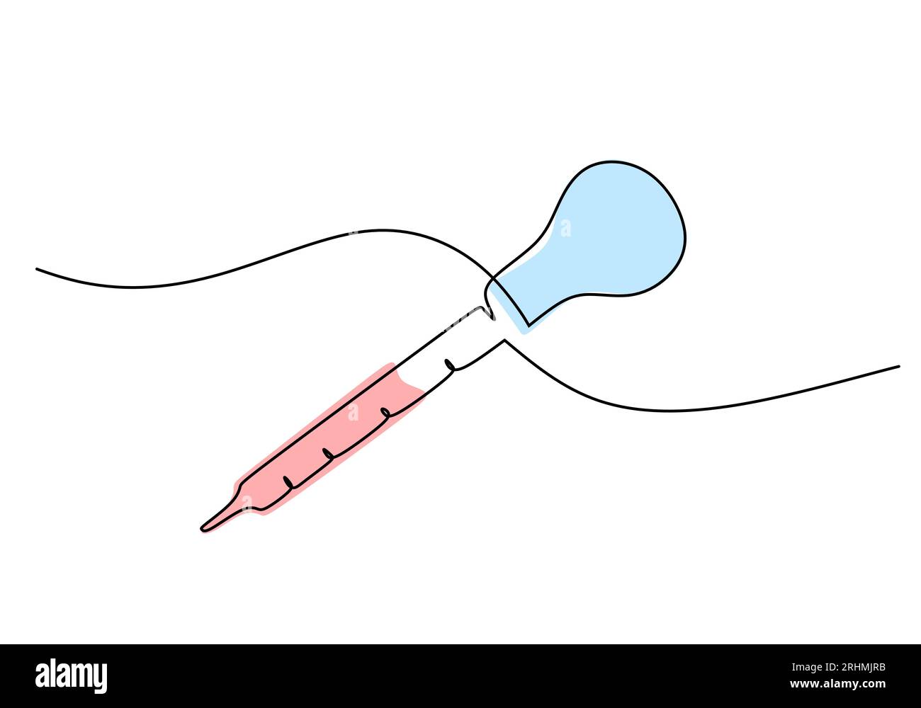 Pipette - Laboratory equipment and tools object, one line drawing ...