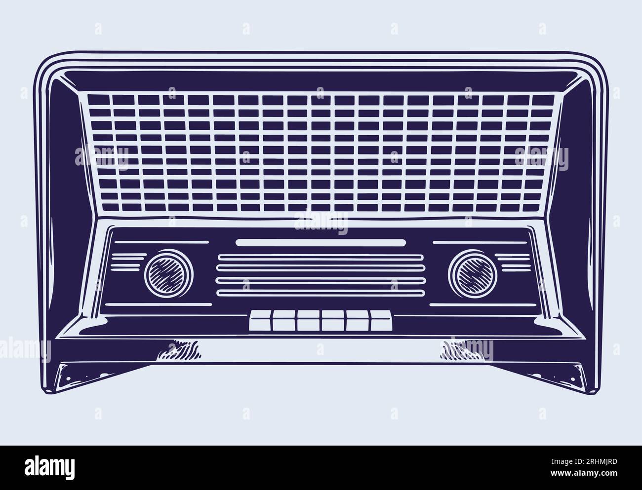 Classic Radio - Old-Fashioned Vintage Wireless Receiver - Hand Drawing Sketch Stock Vector Image ...