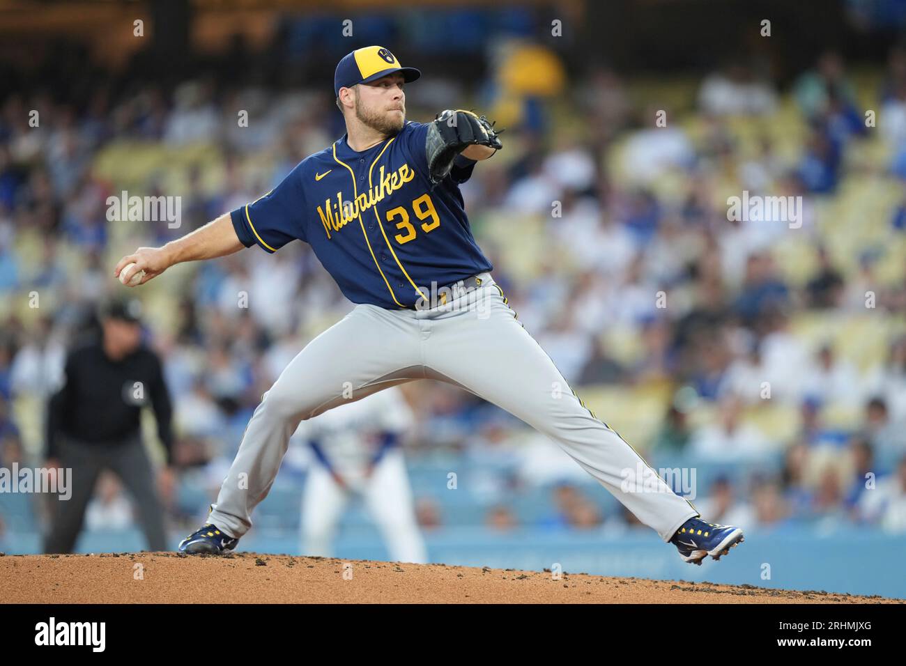 LOS ANGELES, CA - AUGUST 17: Milwaukee Brewers starting pitcher Corbin ...