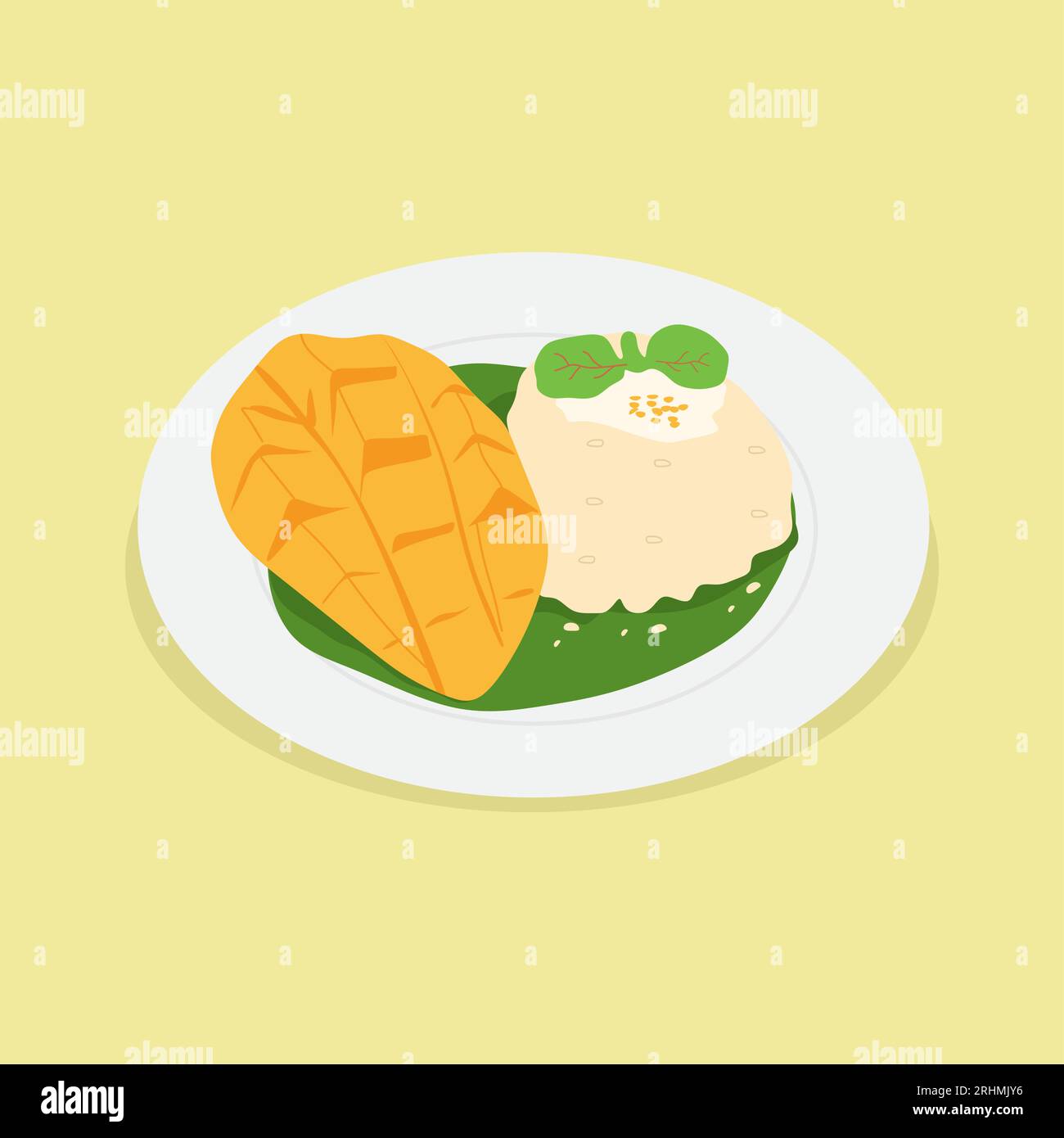 Thai Mango Sticky Rice Dessert - Sweet Thai Mango Sticky Rice Dessert ...