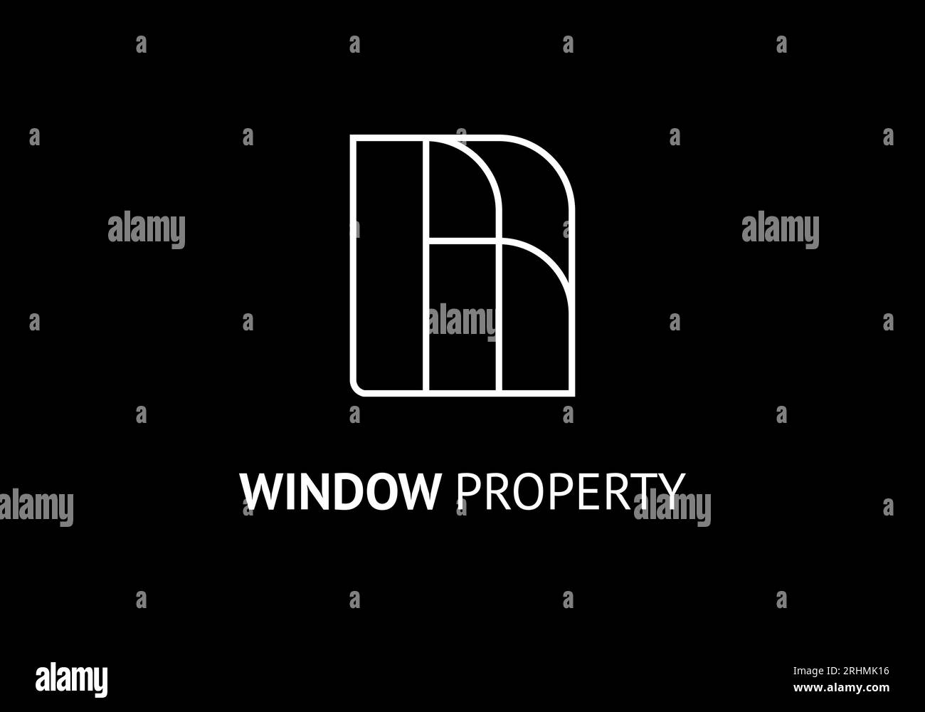 Window property logo template, line drawing minimalist geometric design ...