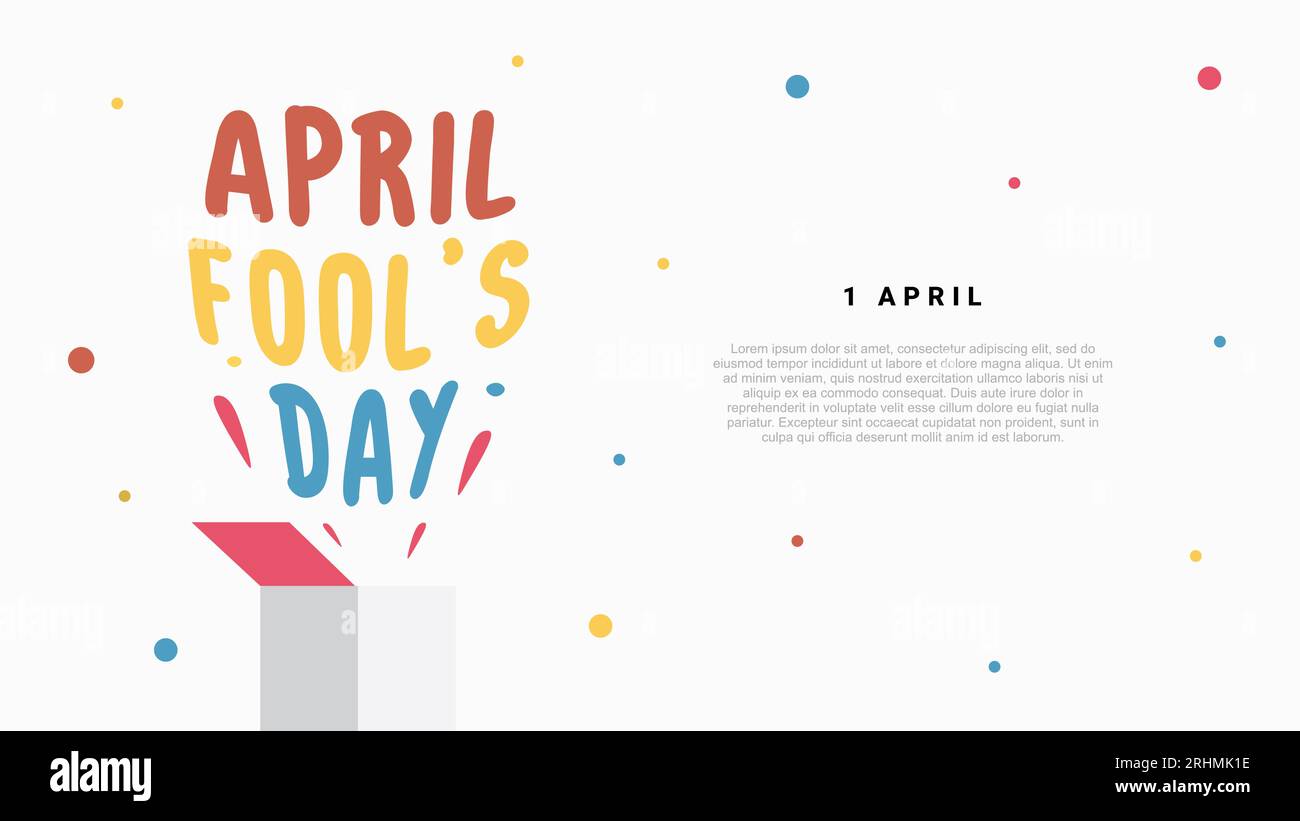 April fools day banner poster celebrated on april 1st, isolated on ...