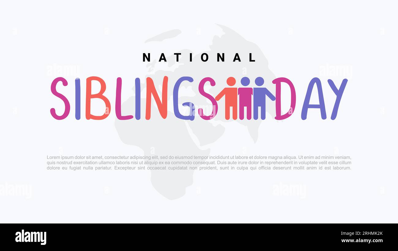 National siblings day banner poster isolated on white background ...