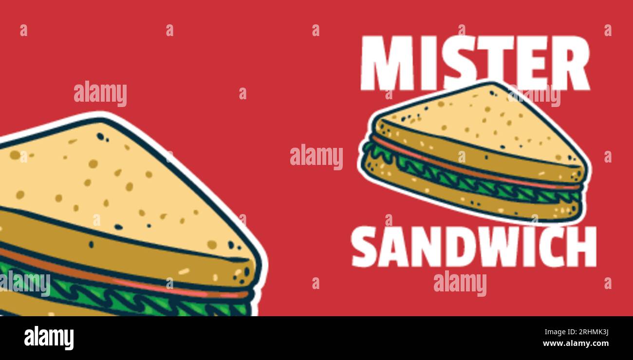 Sandwich - Cartoon style colorful vector illustration. Breakfast food ...