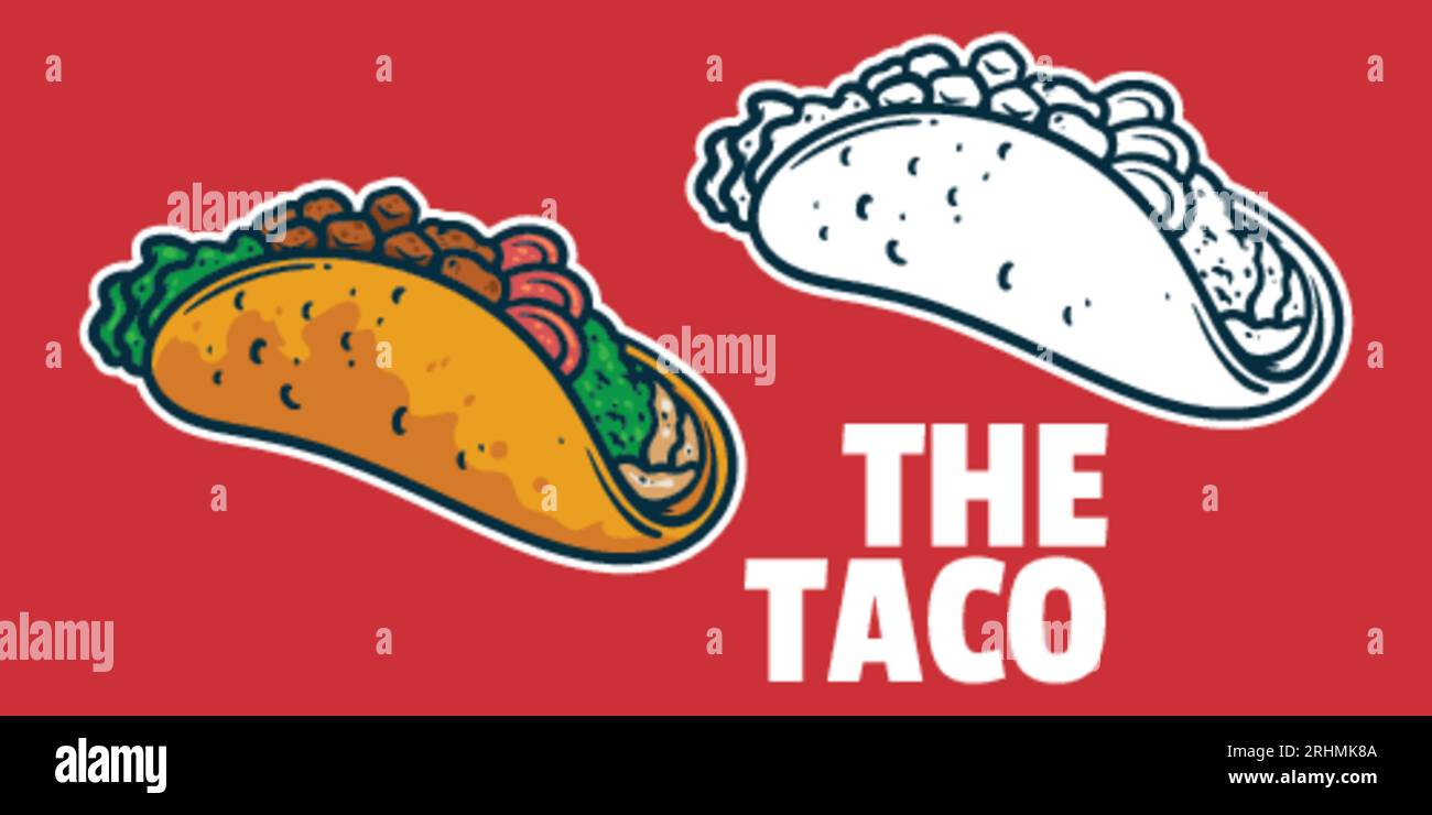 Hand drawn taco vector hi-res stock photography and images - Alamy