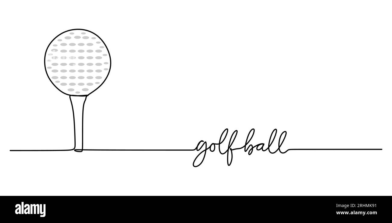 Continuous single one line of golf ball isolated on white background ...