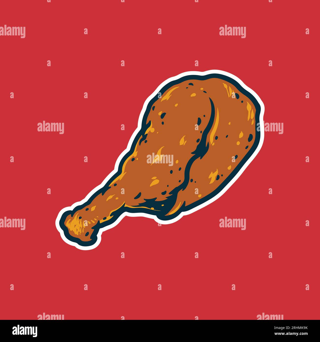 Fried Chicken - Cartoon style colorful vector illustration. Fast food ...