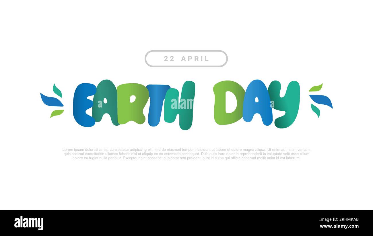 Earth day banner poster isolated on white background celebrated on ...