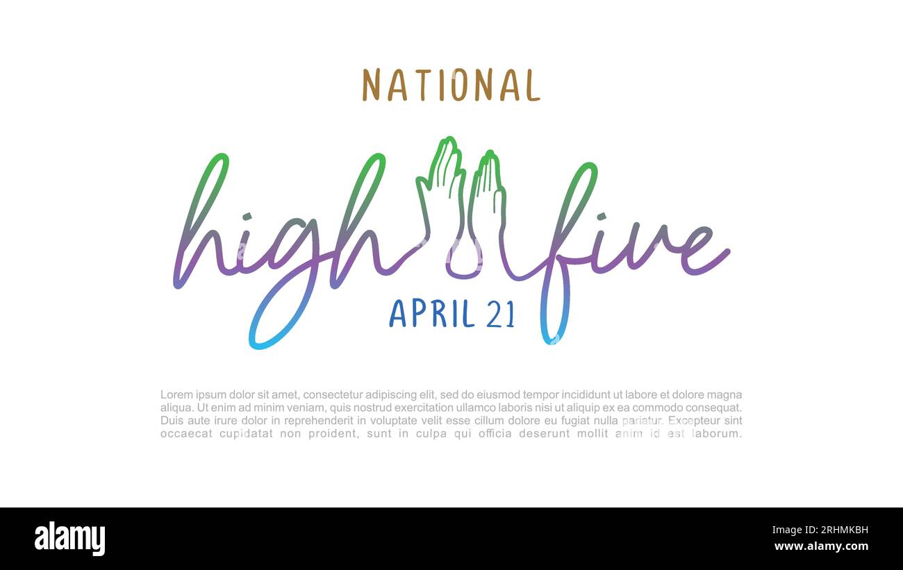 National high five day banner poster isolated on white background ...