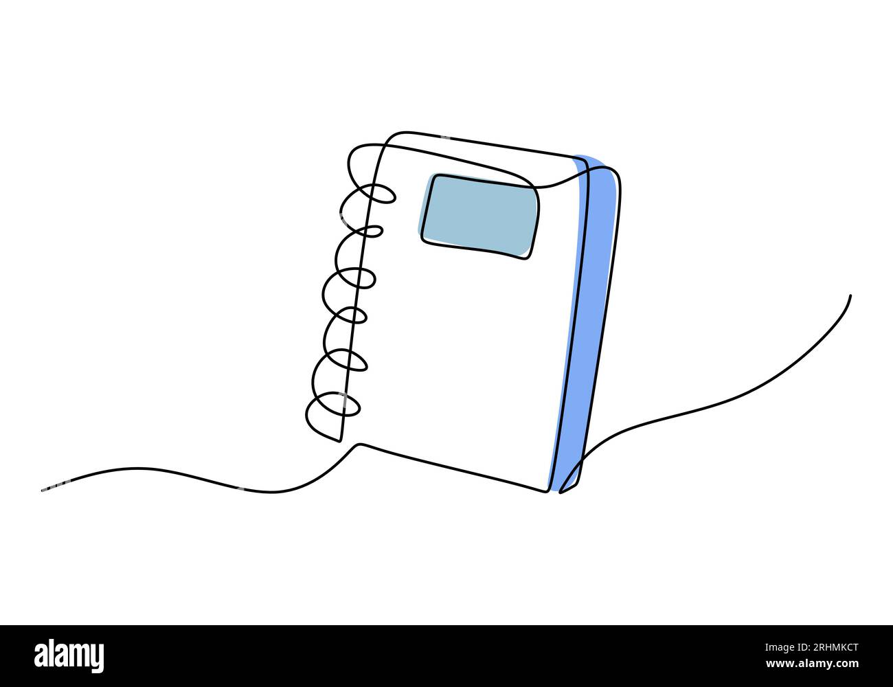 Exercise book - School education object, one line drawing continuous ...
