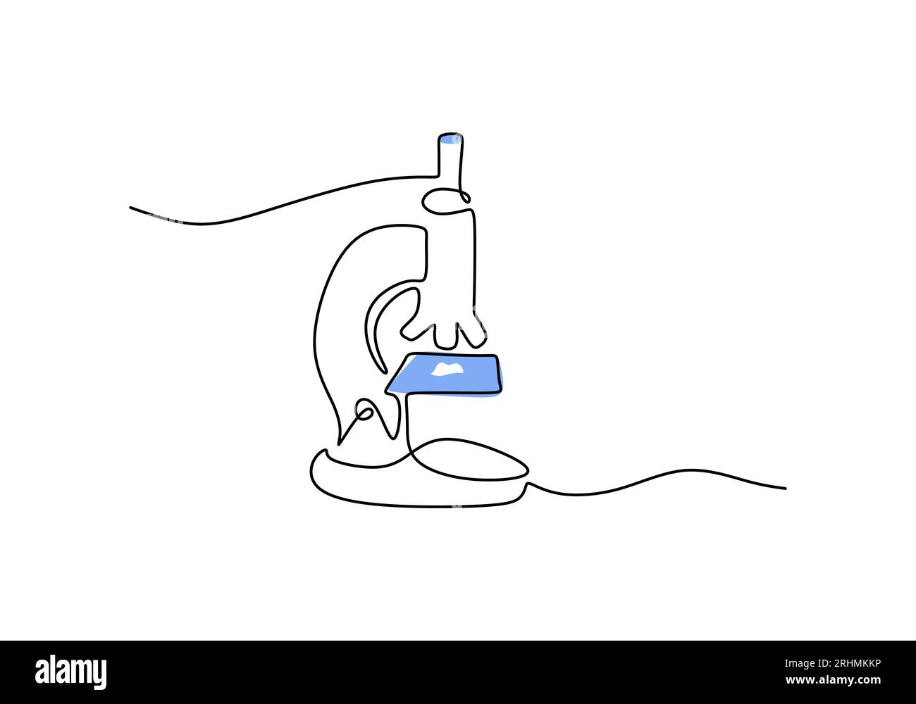 Microscope - School education object, one line drawing continuous ...