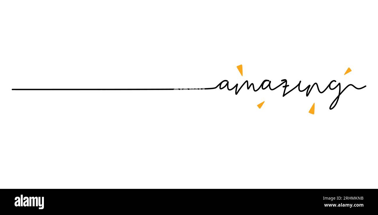 One continuous line drawing typography line art of amazing word writing ...