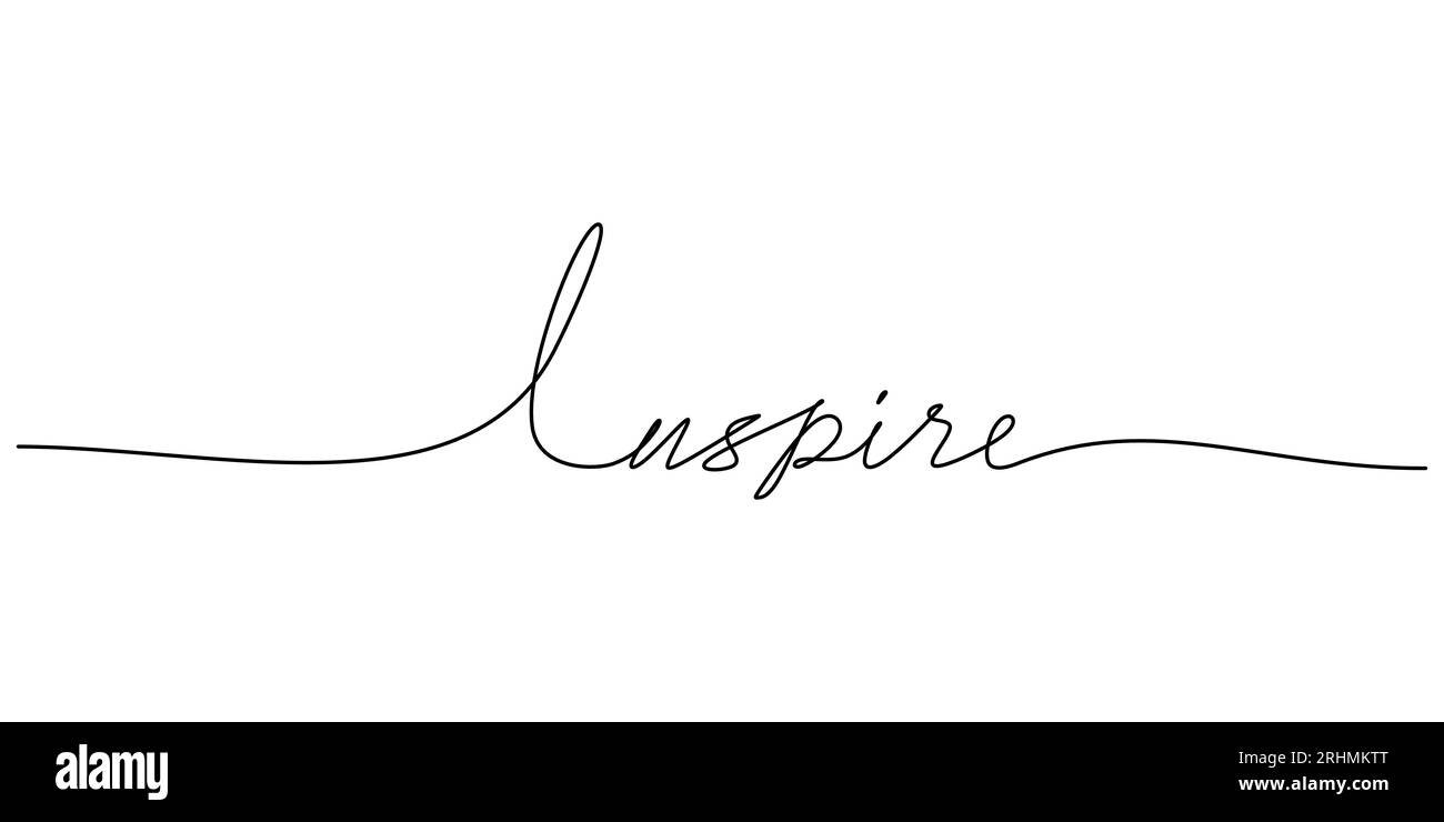 One continuous line drawing typography line art of inspire word writing ...