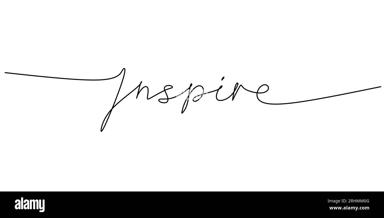 One continuous line drawing typography line art of inspire word writing ...