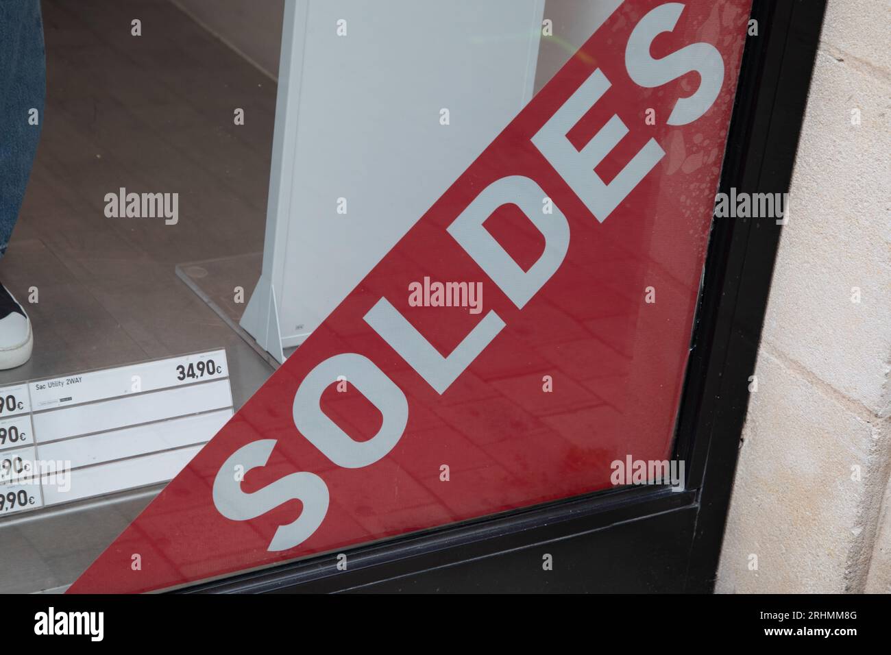 soldes french text red means sale sign in fashion store Stock Photo - Alamy