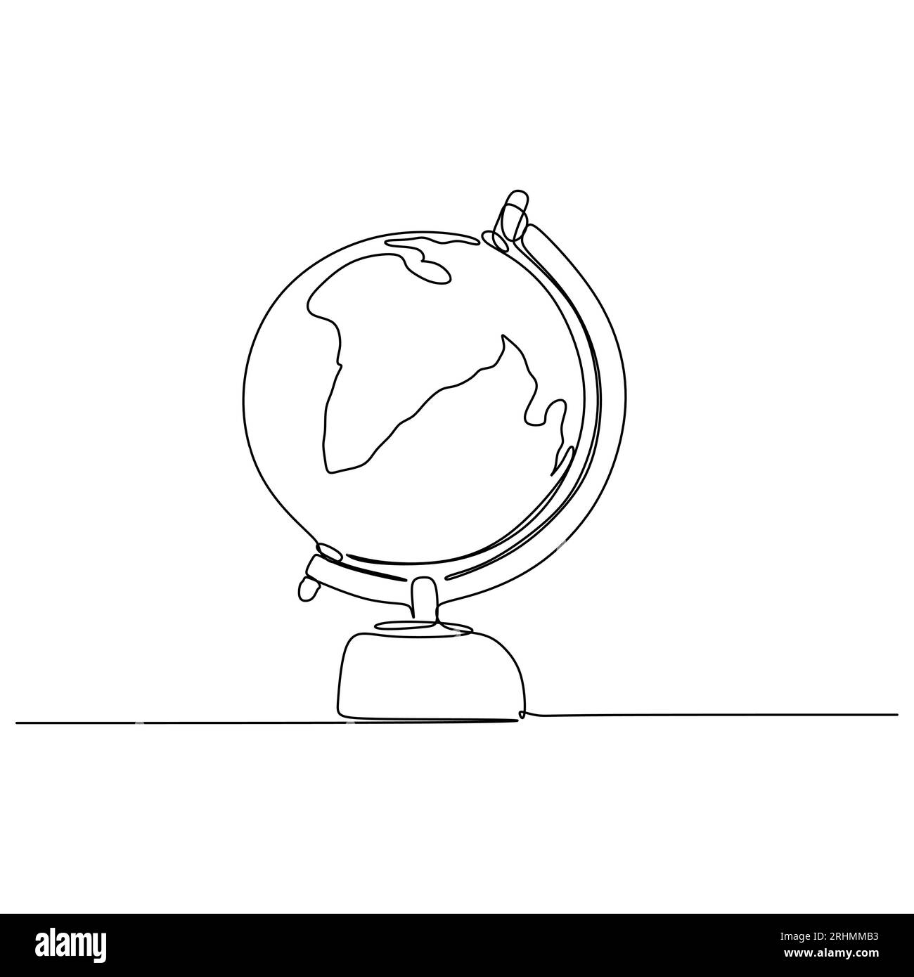 one line drawing continuous design of globe isolated on white ...
