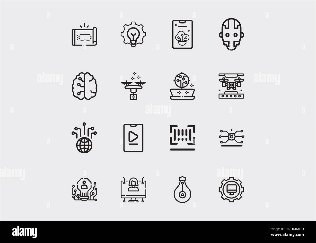 Information technology line icons collection. Big UI icon set in a flat ... Information technology line icons collection. Big UI icon set in a flat ...