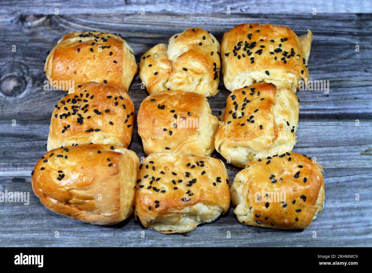 mini salty baked pastries topped with black seeds Baraka seed and ...