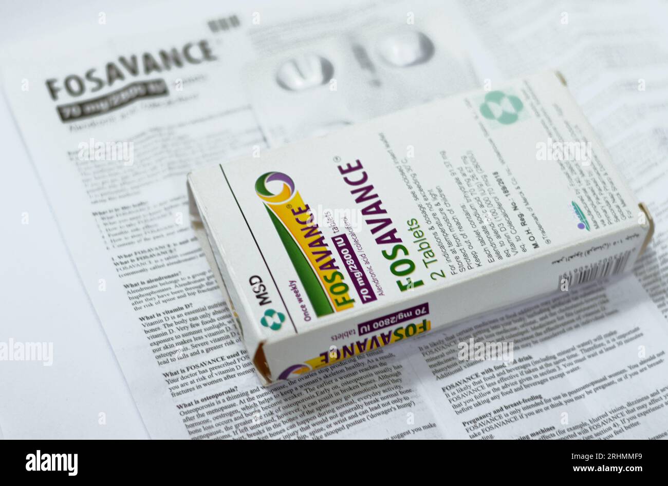 Cairo, Egypt, August 9 2023: Fosavance tablets by MSD, active ...