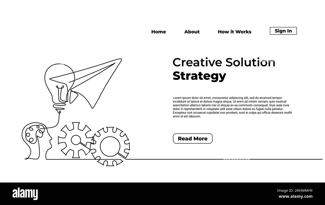 Continuous line drawing paper plane, mind, and bulb. Creative solution ...