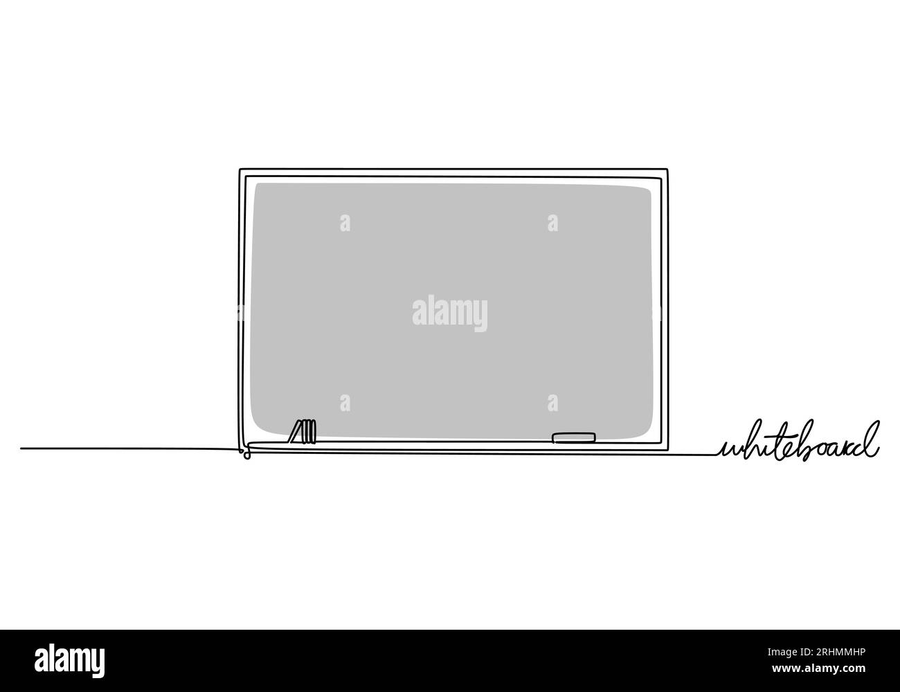 Chalkboard - School education object, one line drawing continuous ...