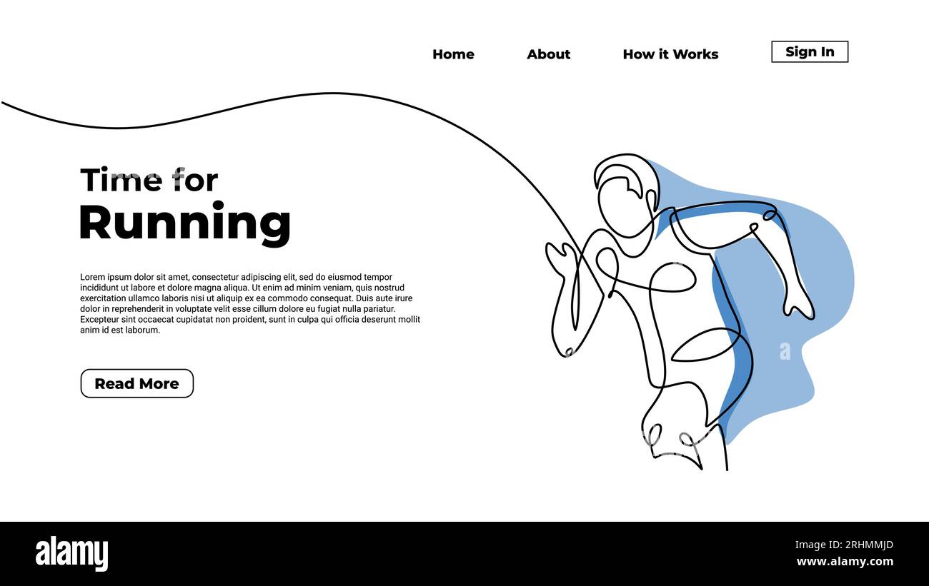 Man run one line continuous hand drawn. Vector illustration people ...