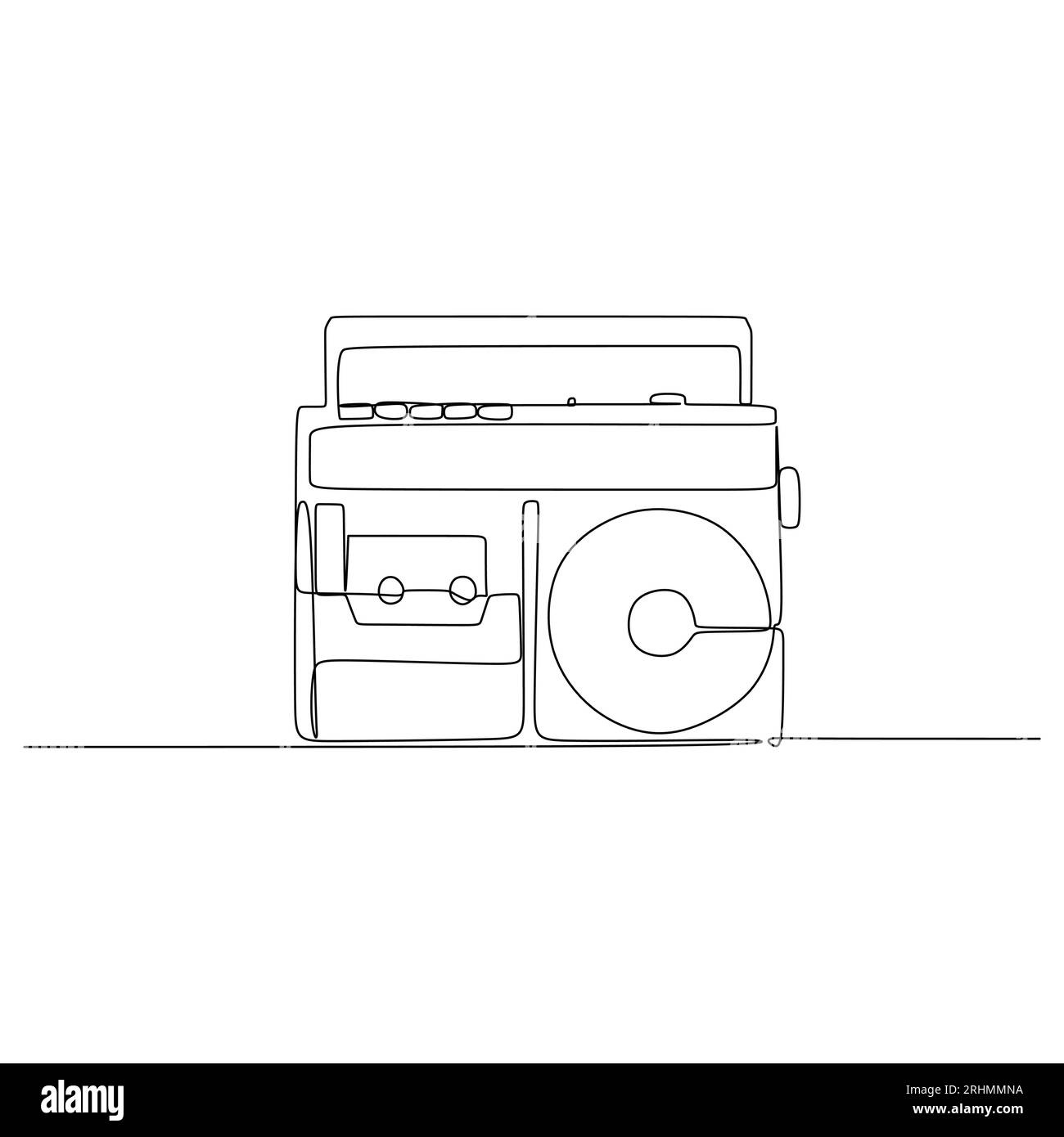 one line drawing continuous design vintage radio isolated on white ...