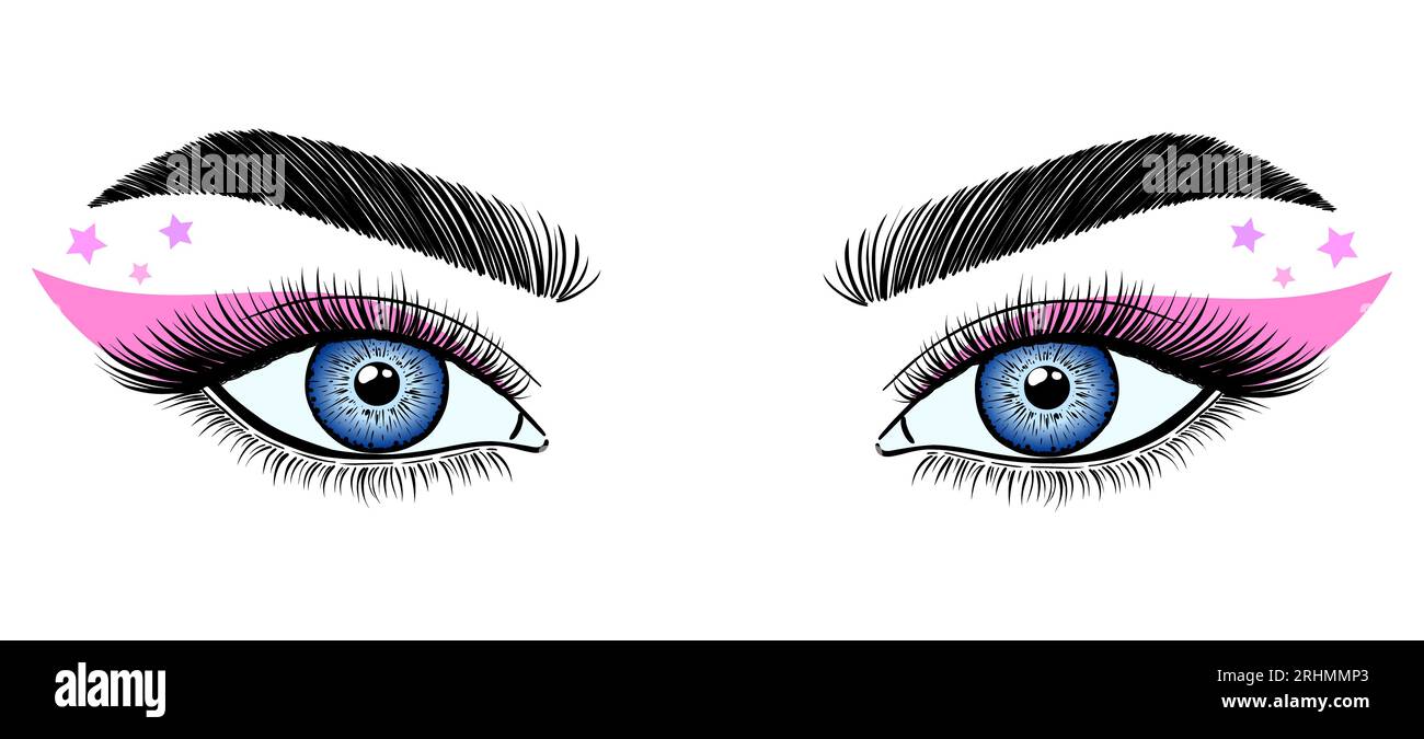 Female eyes with pink makeup Stock Vector Image & Art - Alamy