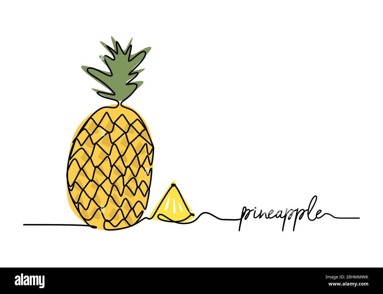 Pineapple continuous one line drawing, fruit vector illustration Stock Vector Image & Art - Alamy