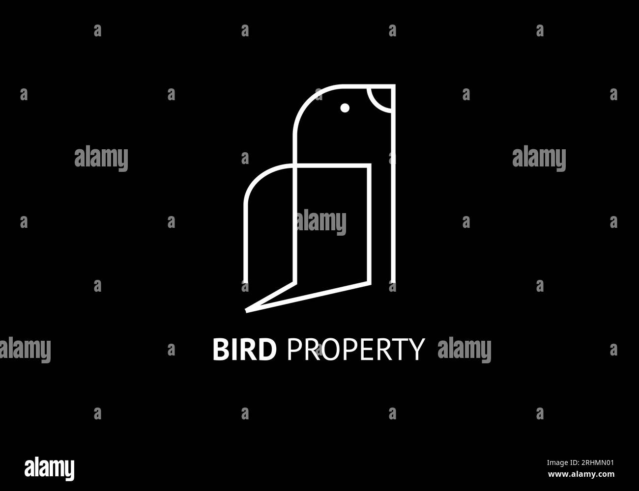 Bird property line logo minimalist, vector illustration simple design ...