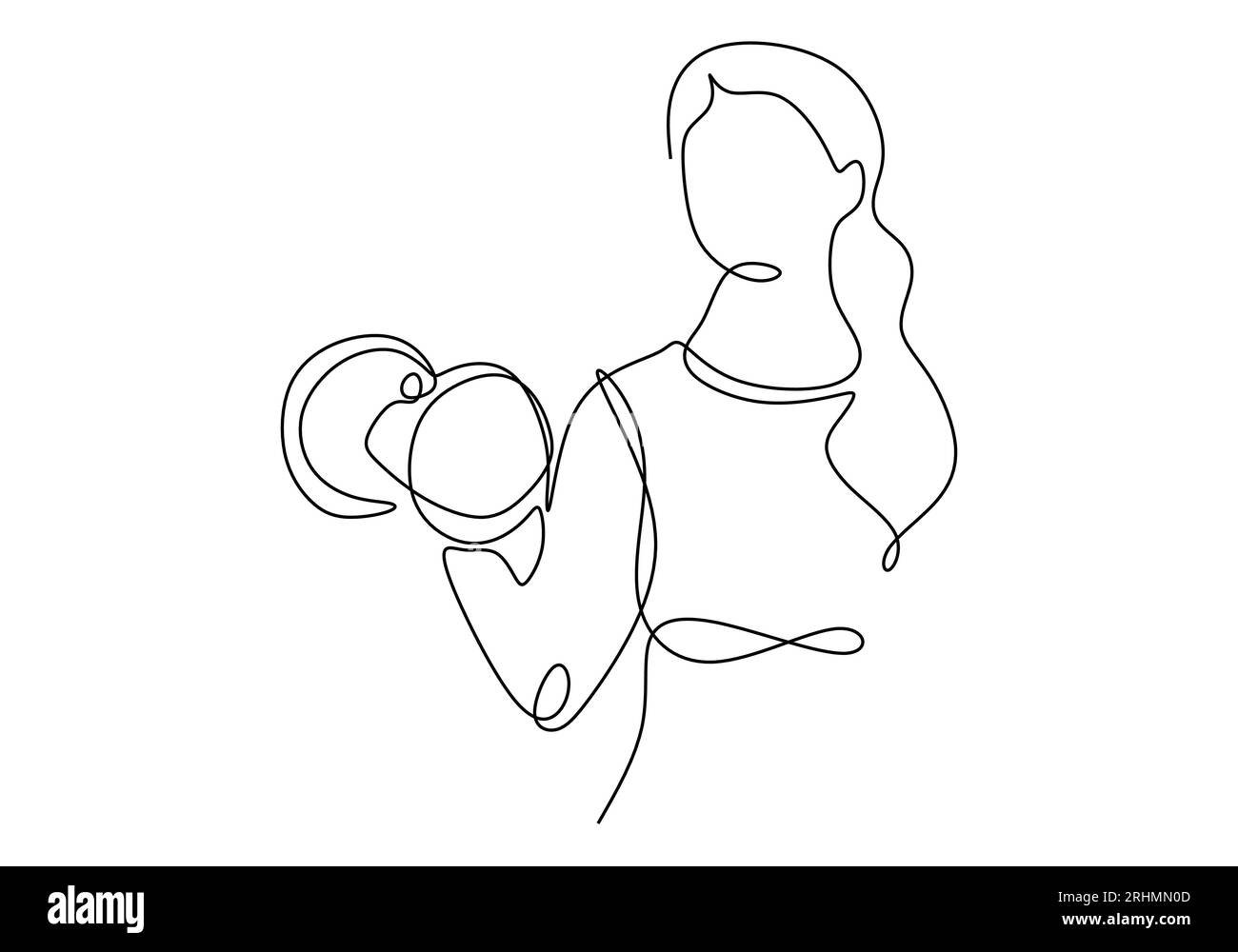 Woman exercise with dumbbell. Continuous line drawing Stock Vector ...
