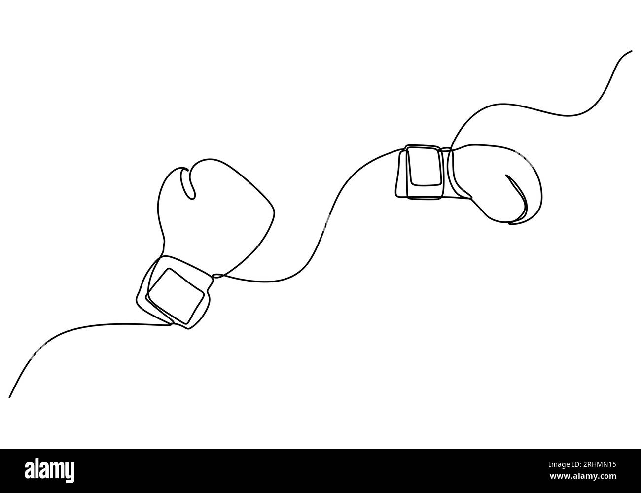 Boxing Gloves One Line Drawing Continuous Hand Drawn Sport Theme Stock ...