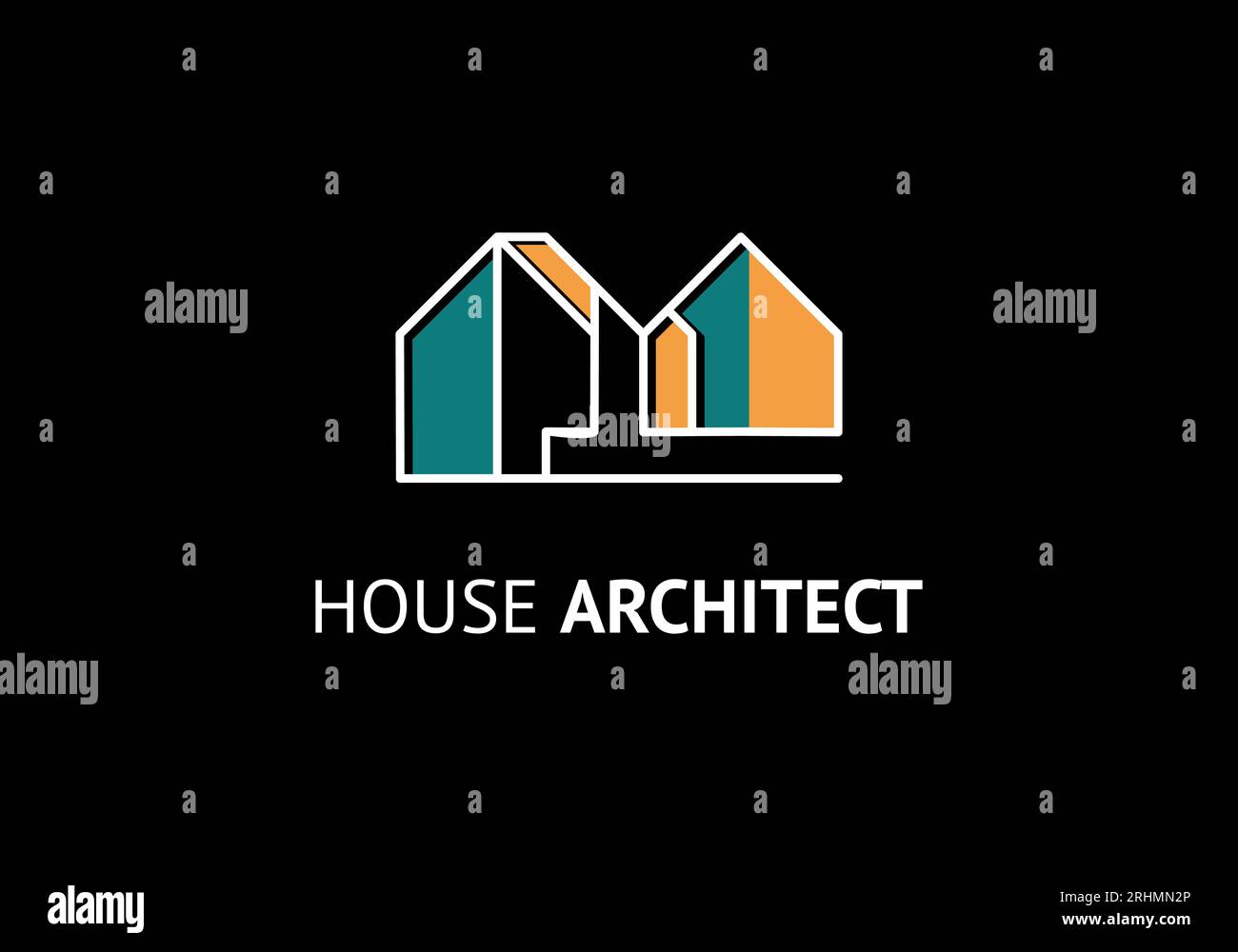 house architect logo line simple, vector illustration template Stock ...