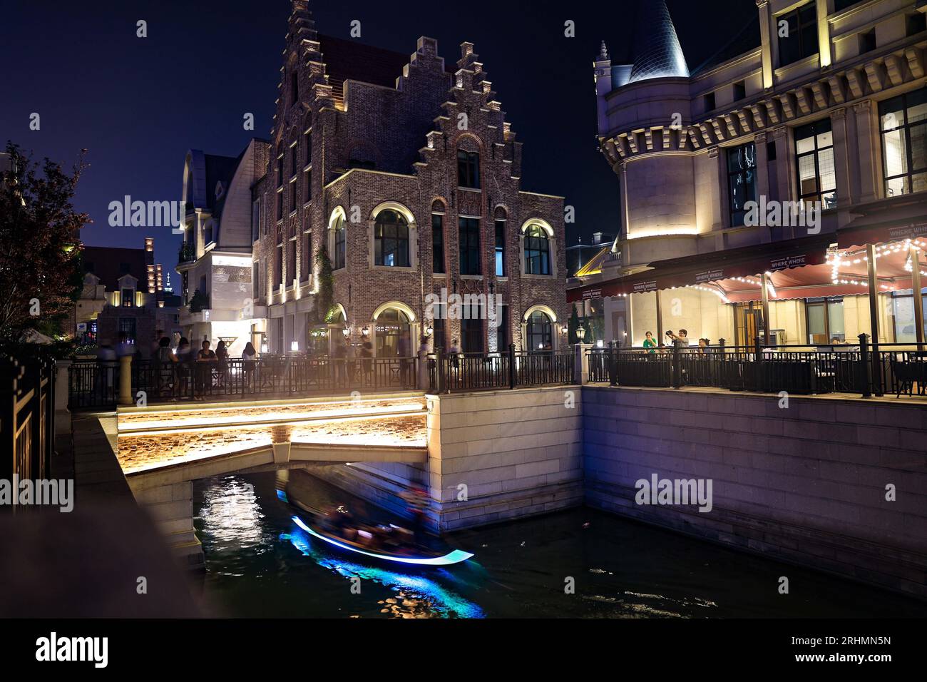 Visitors enjoy night view at a scenic spot featuring landscape similar ...