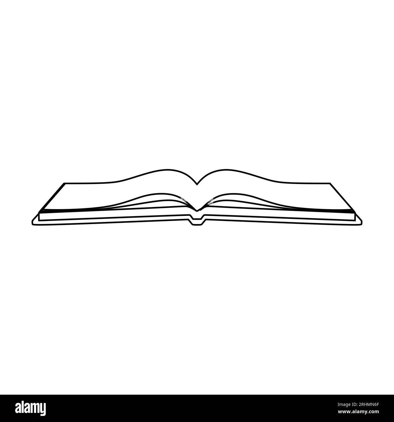 Open Book Line Drawing