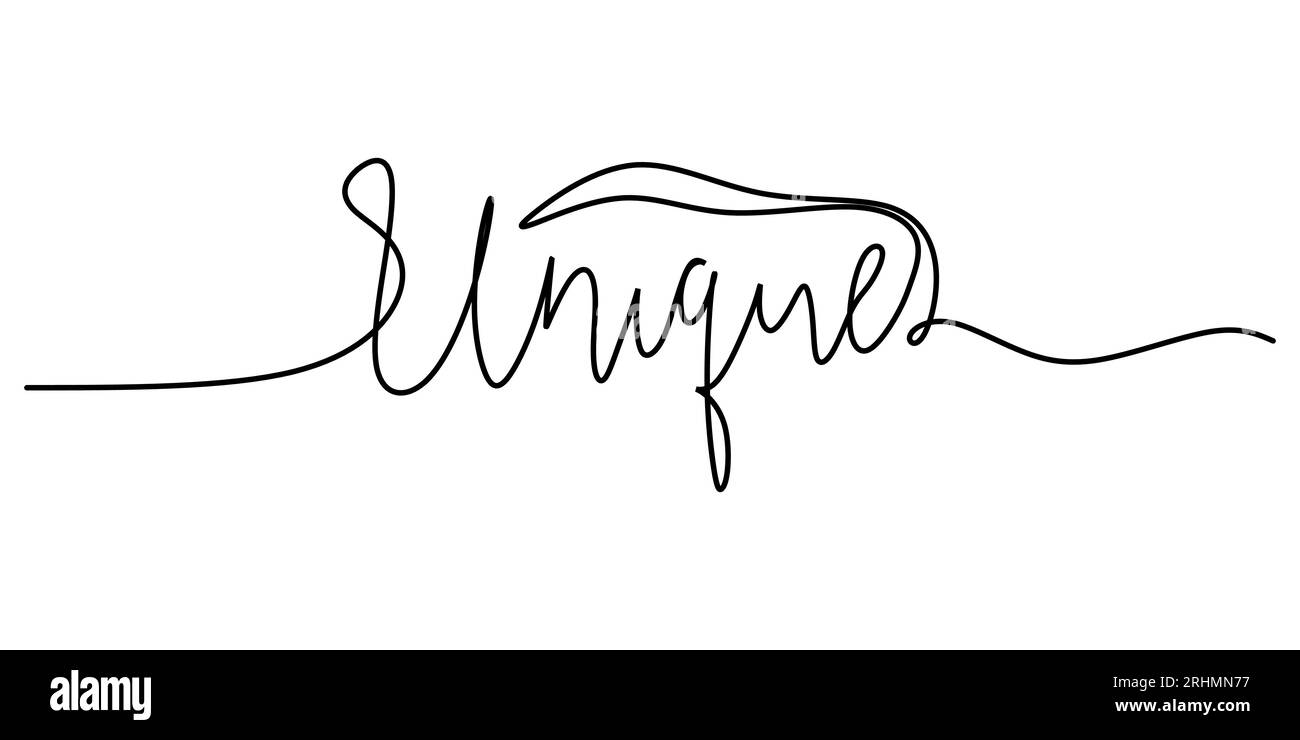 One continuous line drawing typography line art of unique word writing ...