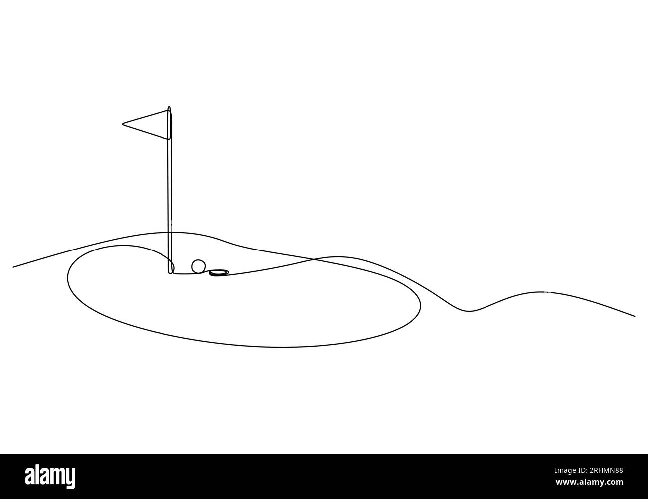 Mini Golf Ball One Line Drawing Continuous Hand Drawn Sport Theme Stock ...