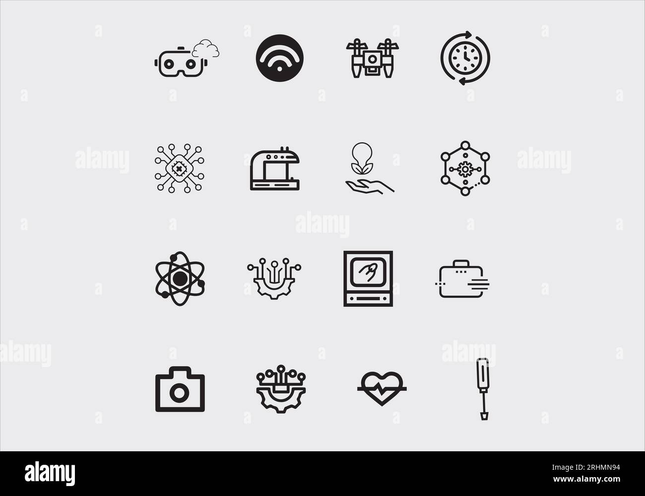 Information technology line icons collection. Big UI icon set in a flat ... Information technology line icons collection. Big UI icon set in a flat ...
