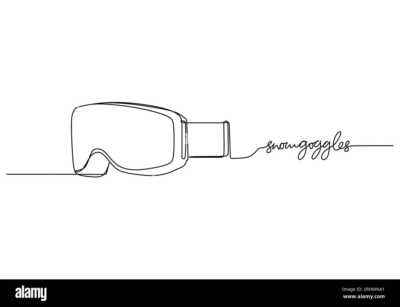 Snow Goggles One Line Drawing Continuous Hand Drawn Sport Theme Stock ...