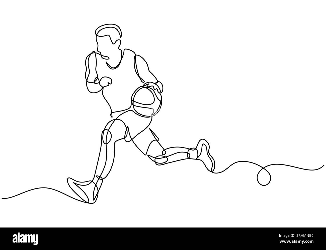 basketball player continuous one line drawing, people playing basket ...