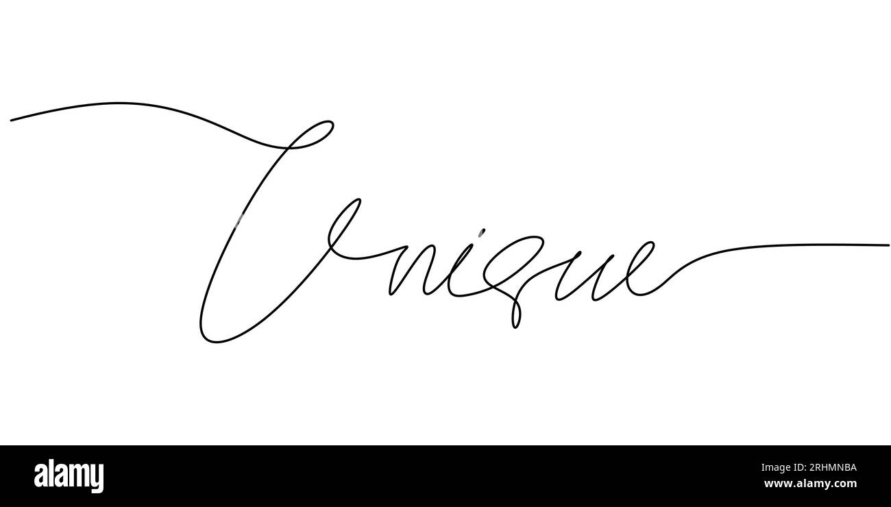 One continuous line drawing typography line art of unique word writing ...