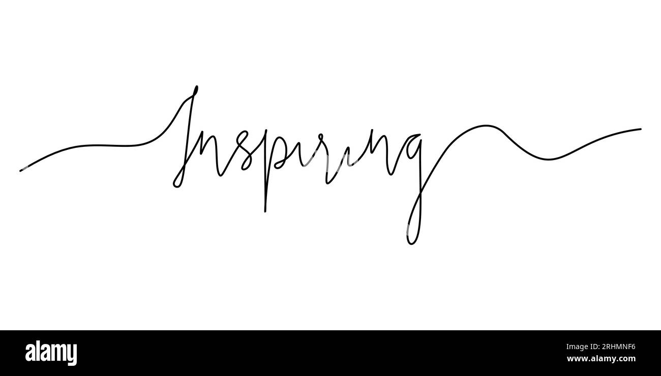 One continuous line drawing typography line art of inspiring word ...