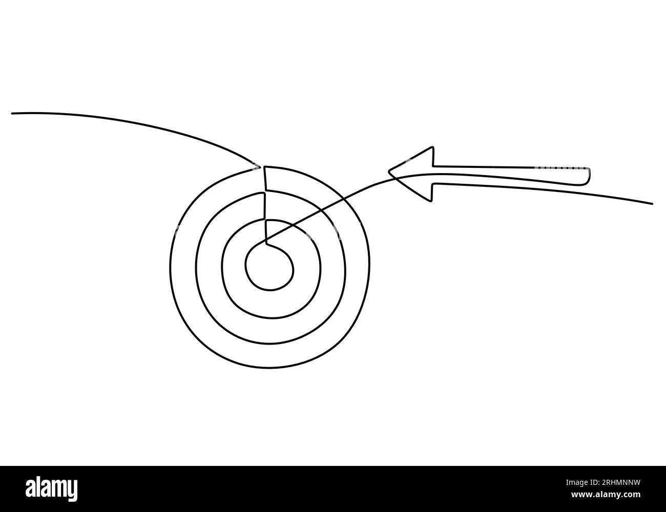 Archery Bow One Line Drawing: Continuous Hand Drawn Sport Theme Object ...