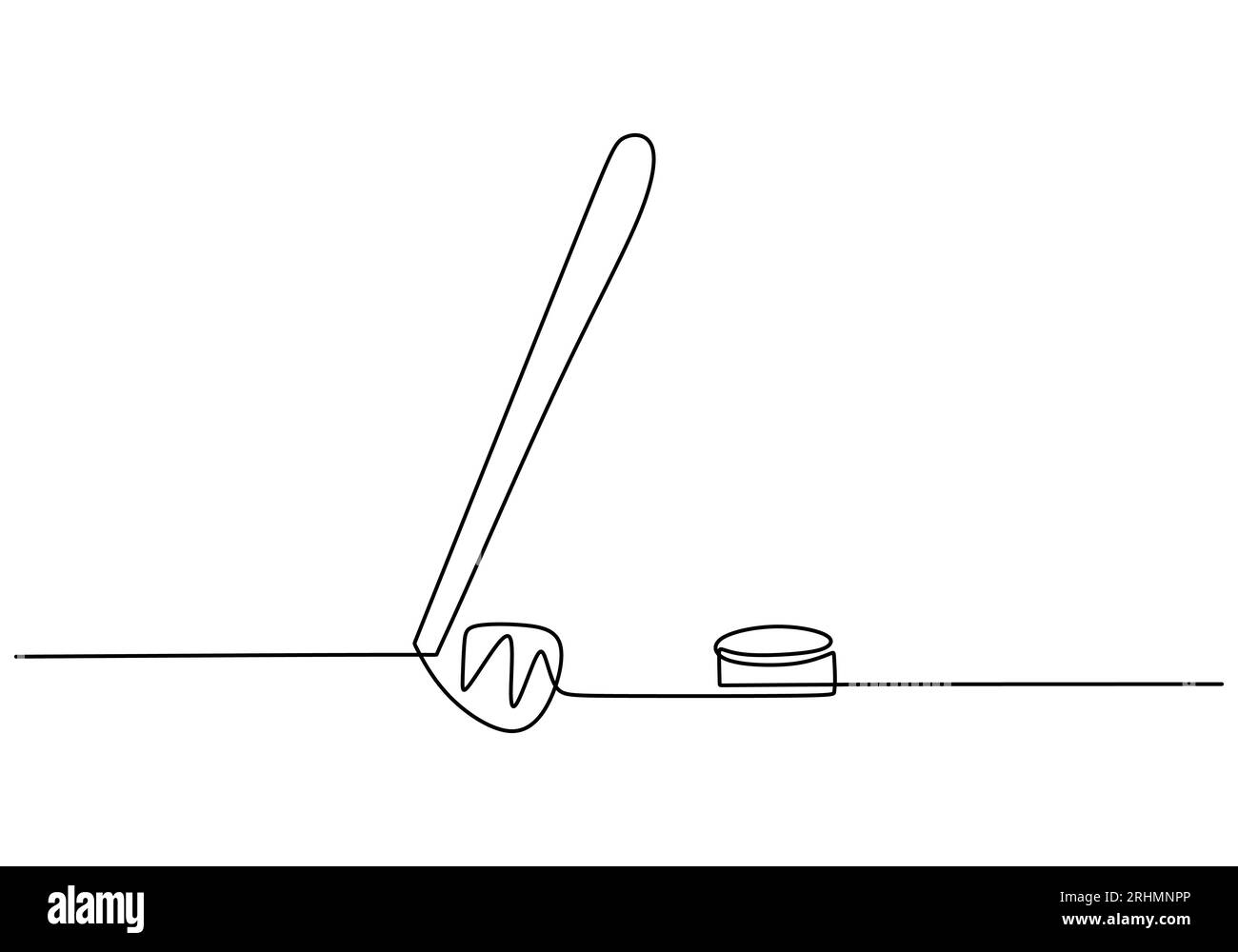 Golf stick Club One Line Drawing: Continuous Hand Drawn Sport Theme ...