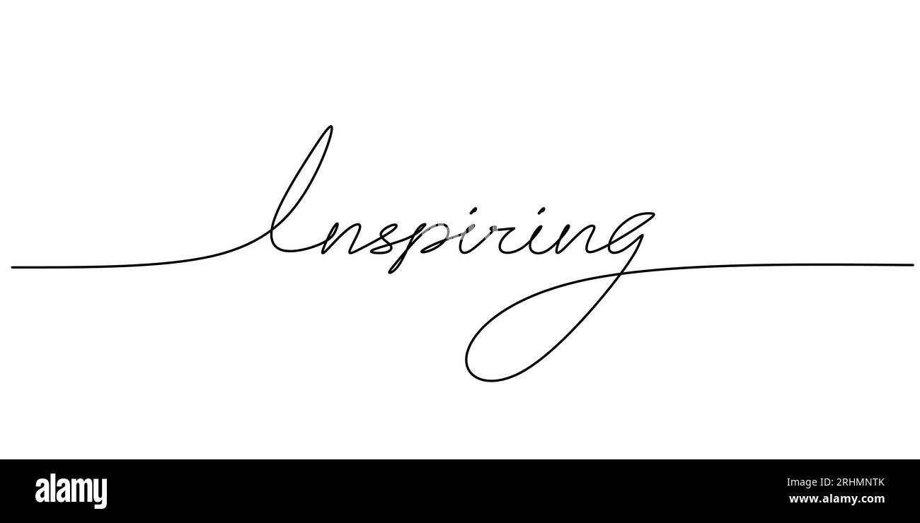 One continuous line drawing typography line art of inspiring word ...